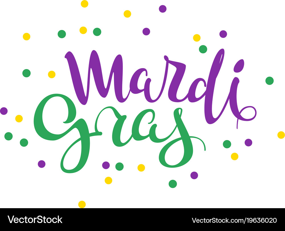 Mardi gras handwritten calligraphy lettering text Vector Image