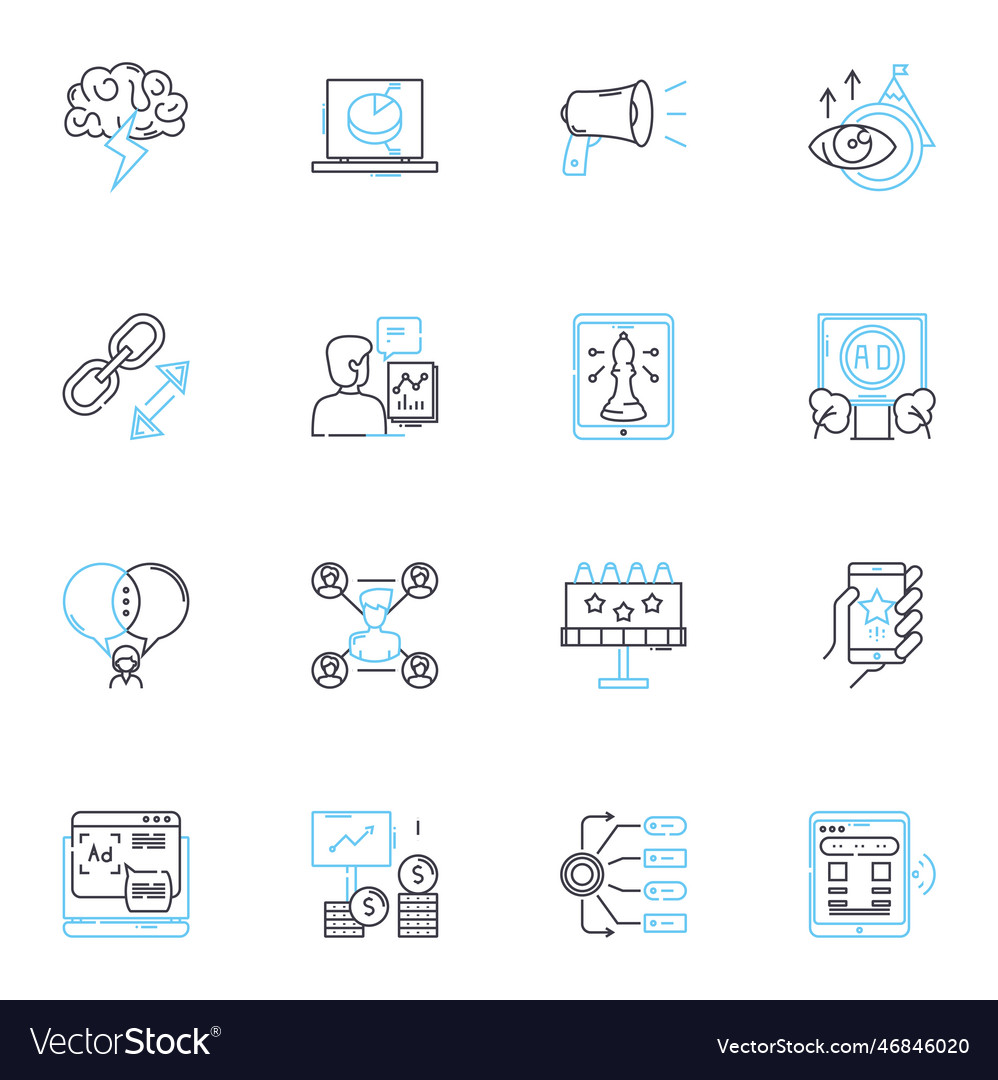 Market research linear icons set demographics Vector Image Market research linear icons set demographics Vector Image