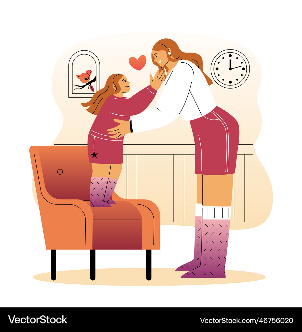 Mother and daughter Royalty Free Vector Image - VectorStock