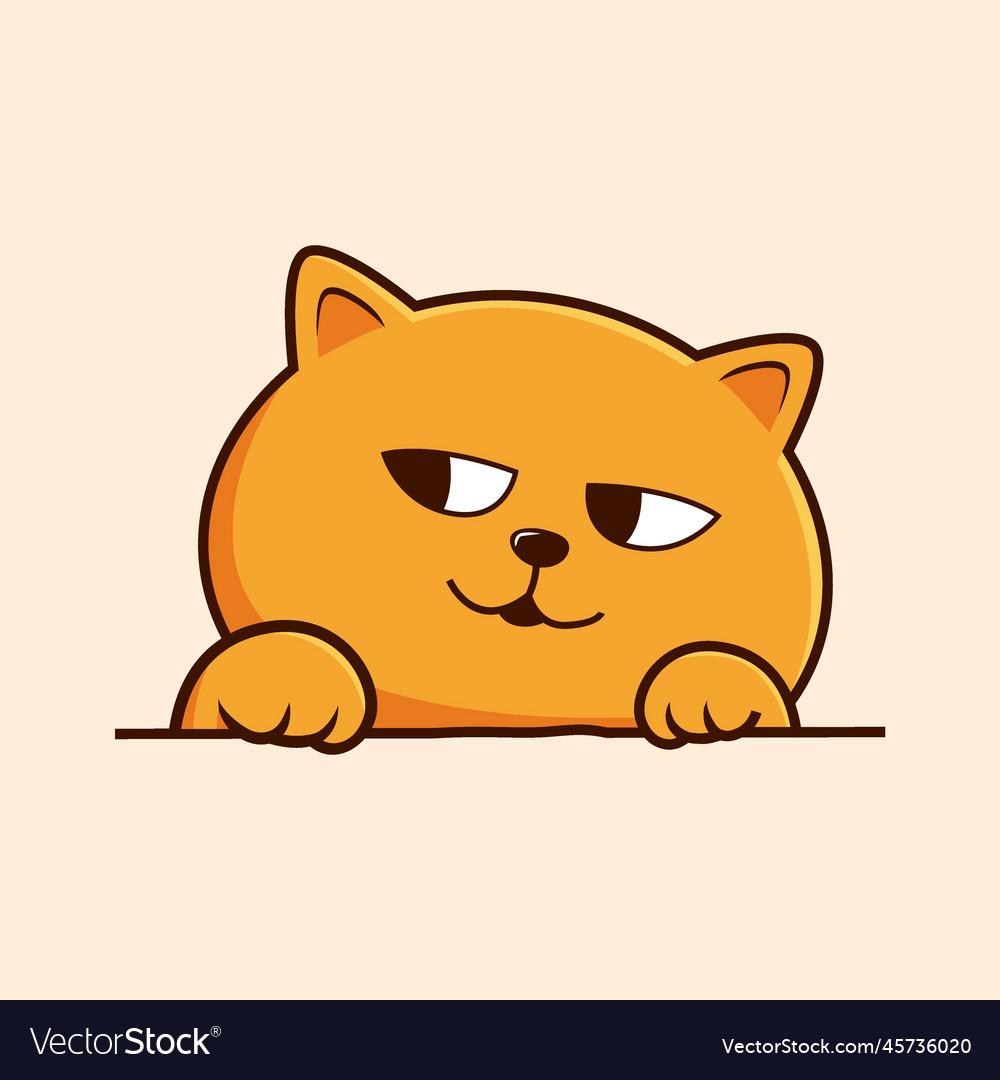 Orange cat cartoon - cute cat Royalty Free Vector Image