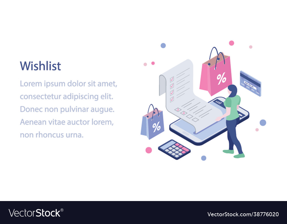Shopping wishlist Royalty Free Vector Image - VectorStock