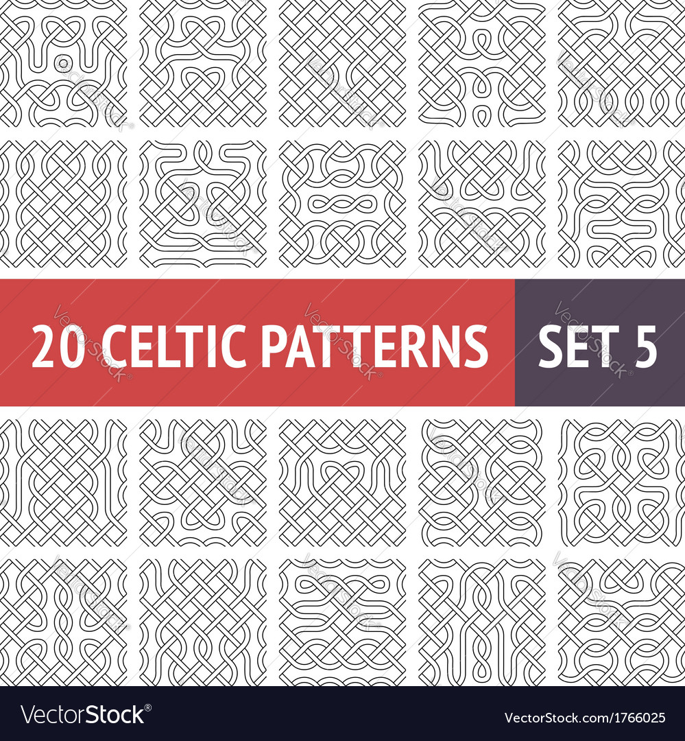Celtic Patterns Set Royalty Free Vector Image - VectorStock