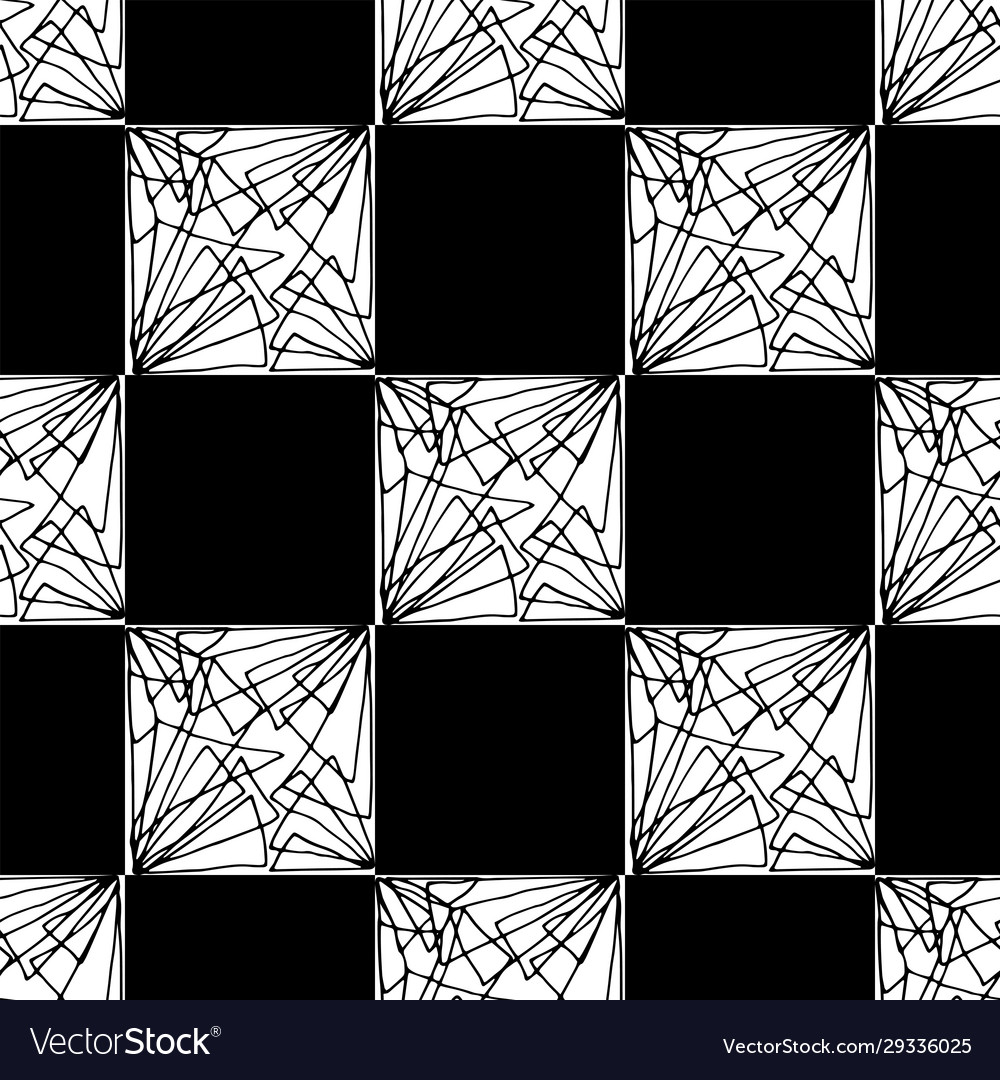 Chess seamless pattern monochrome with hand drawn Vector Image Chess seamless pattern monochrome with hand drawn Vector Image