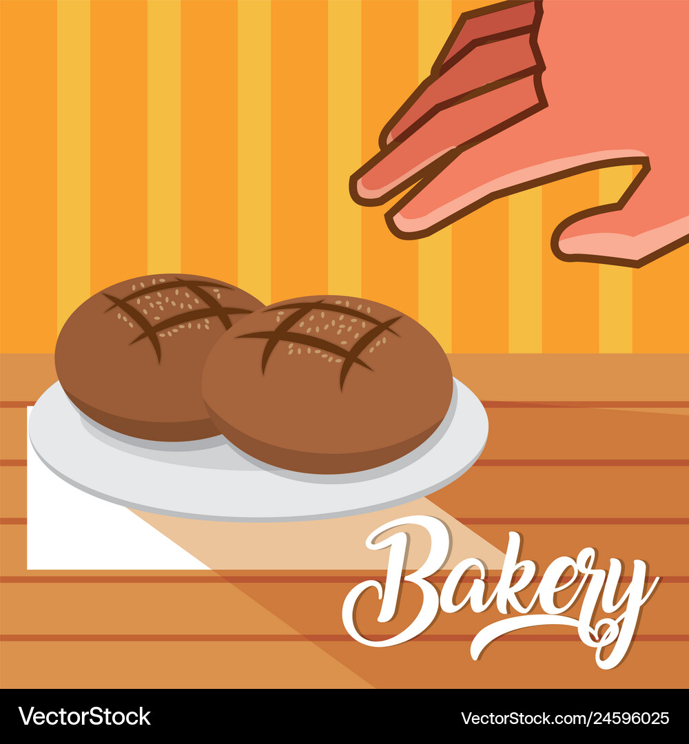 Delicious bakery concept Royalty Free Vector Image