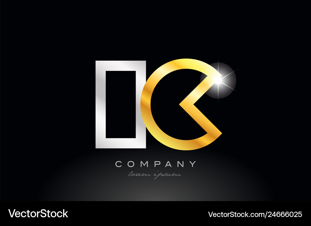Gold silver alphabet letter ic i c combination Vector Image