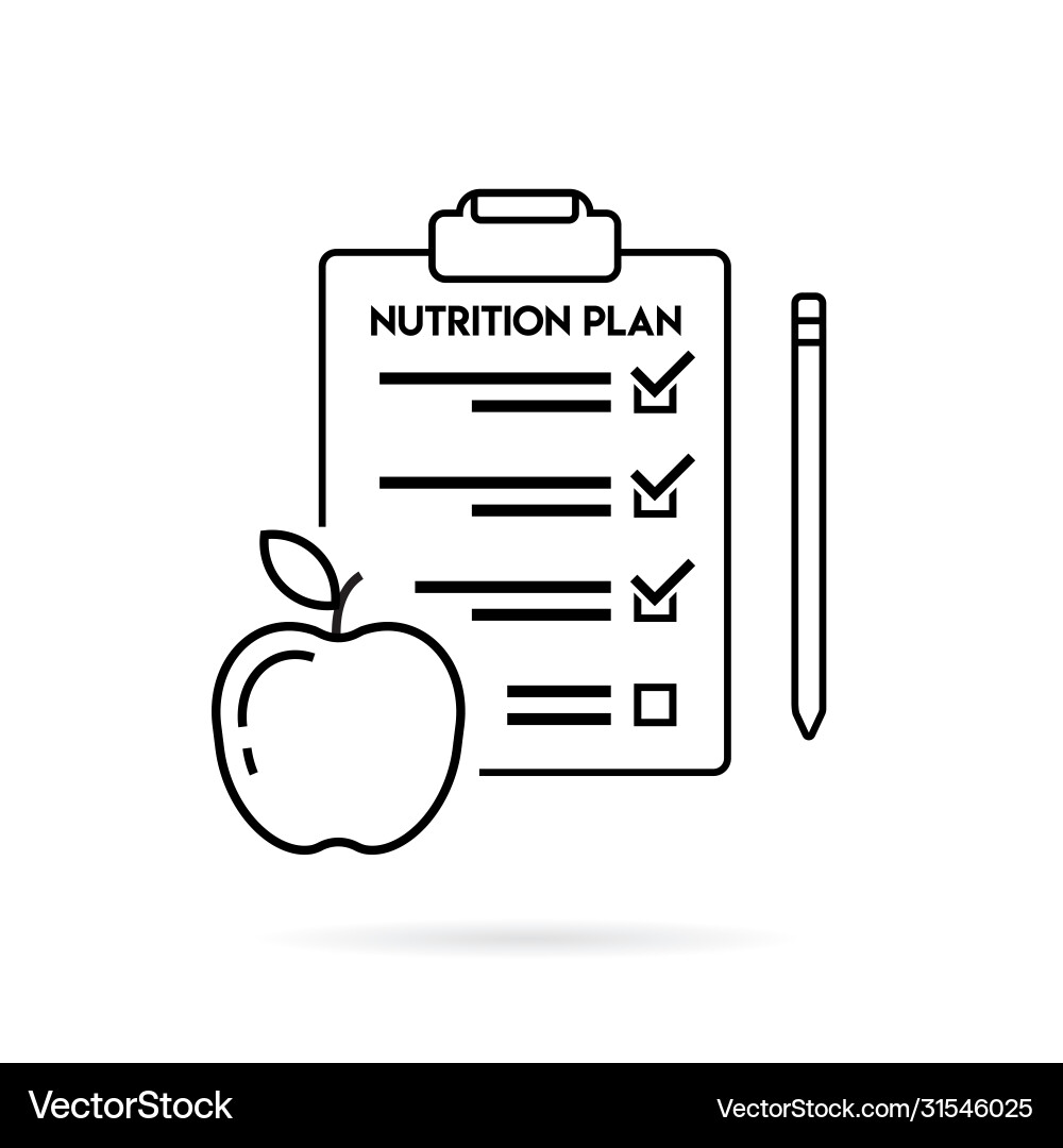 Nutrition plan medical diet flat icon design Vector Image