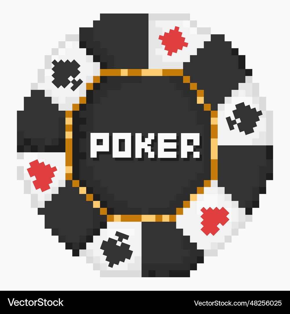 Pixel art poker chips casino chips chip Royalty Free Vector
