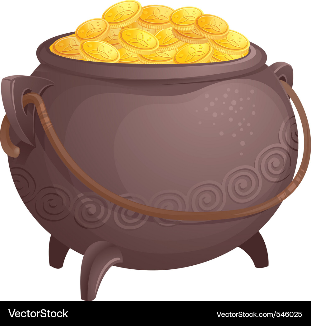 Pot of gold Royalty Free Vector Image - VectorStock