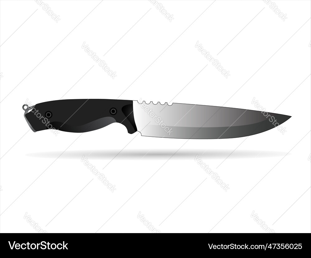 Realistic kitchen knife or survival knife Vector Image
