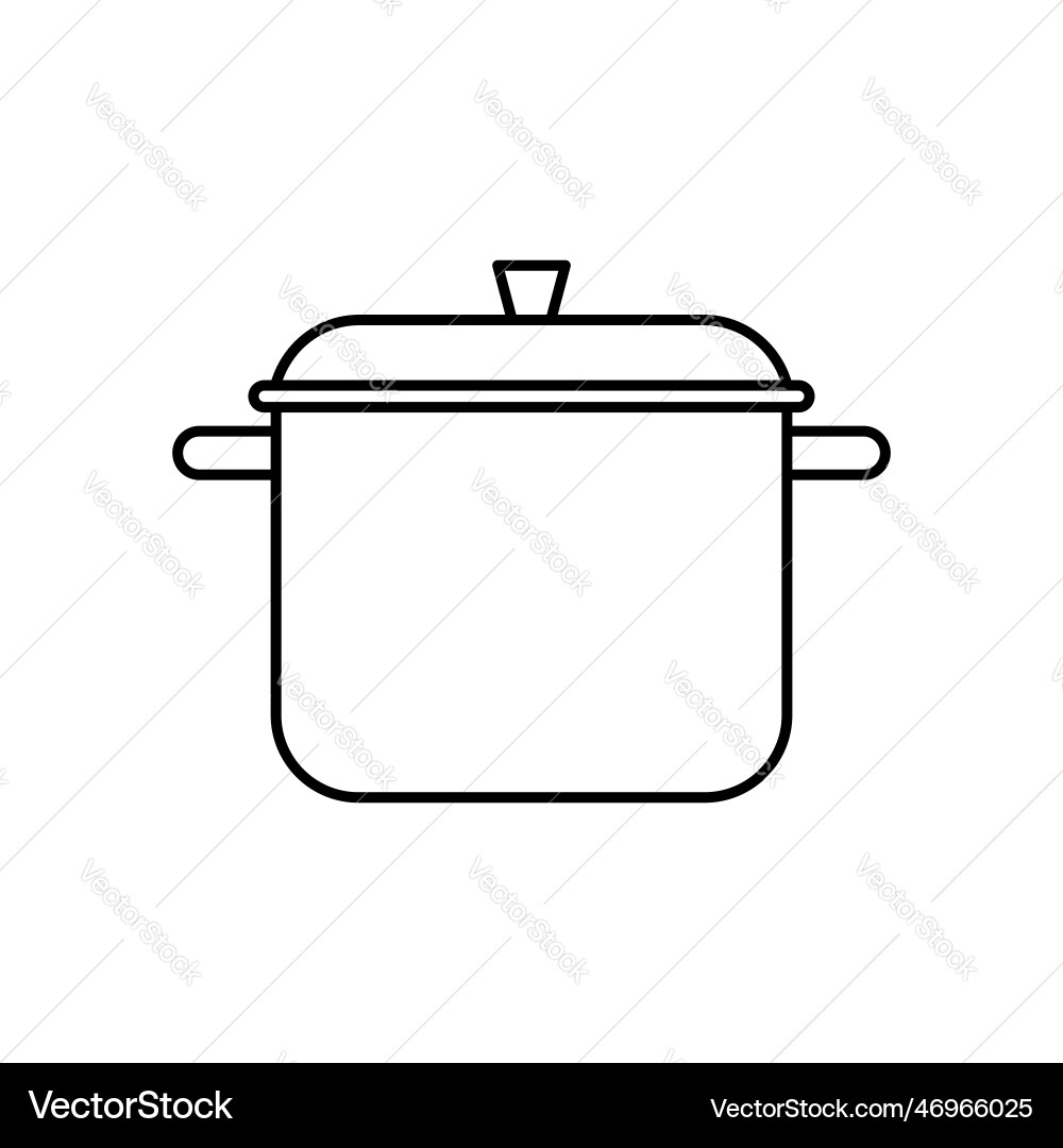 Stew pan line icon outline sign Royalty Free Vector Image