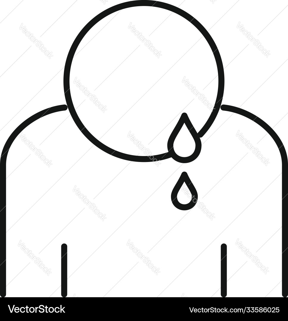 Stress bad cry icon outline style Royalty Free Vector Image