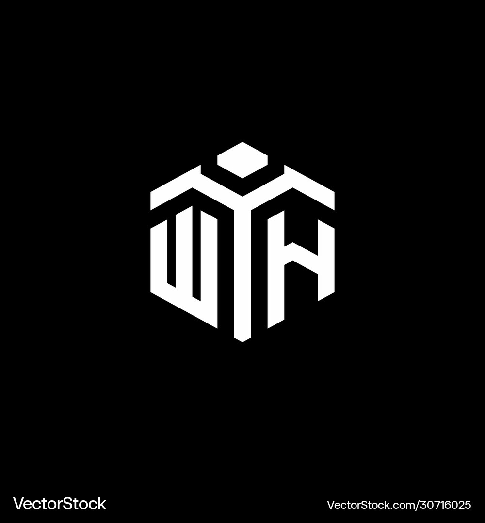 Wh monogram logo with abstract hexagon style Vector Image