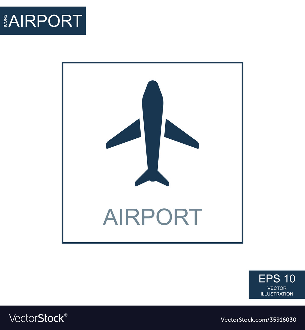 Abstract icon on theme airport Royalty Free Vector Image