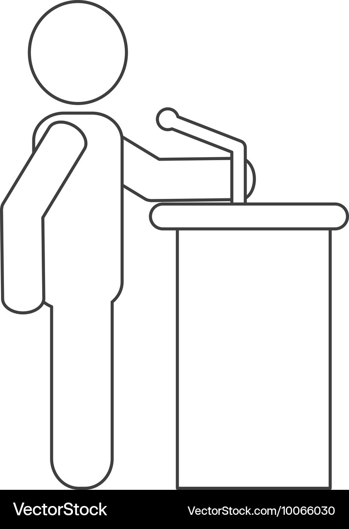 Businessman giving speech icon Royalty Free Vector Image