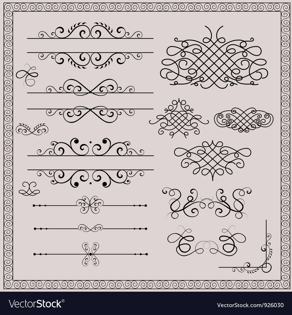 Calligraphic design elements Royalty Free Vector Image