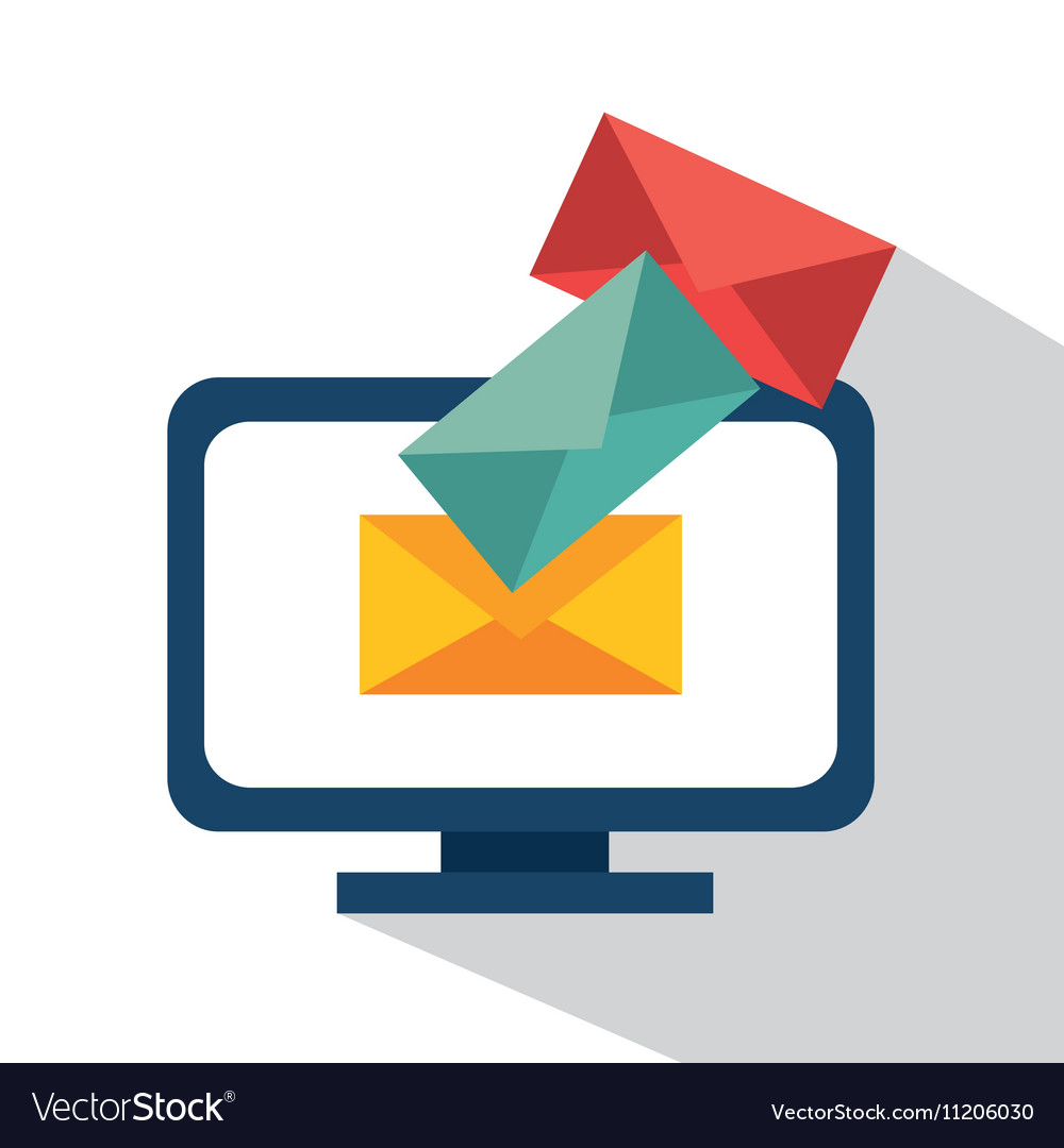Computer email envelope data Royalty Free Vector Image