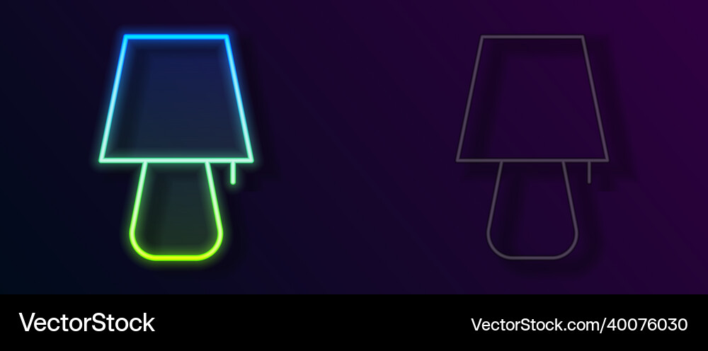 Glowing neon line table lamp icon isolated Vector Image