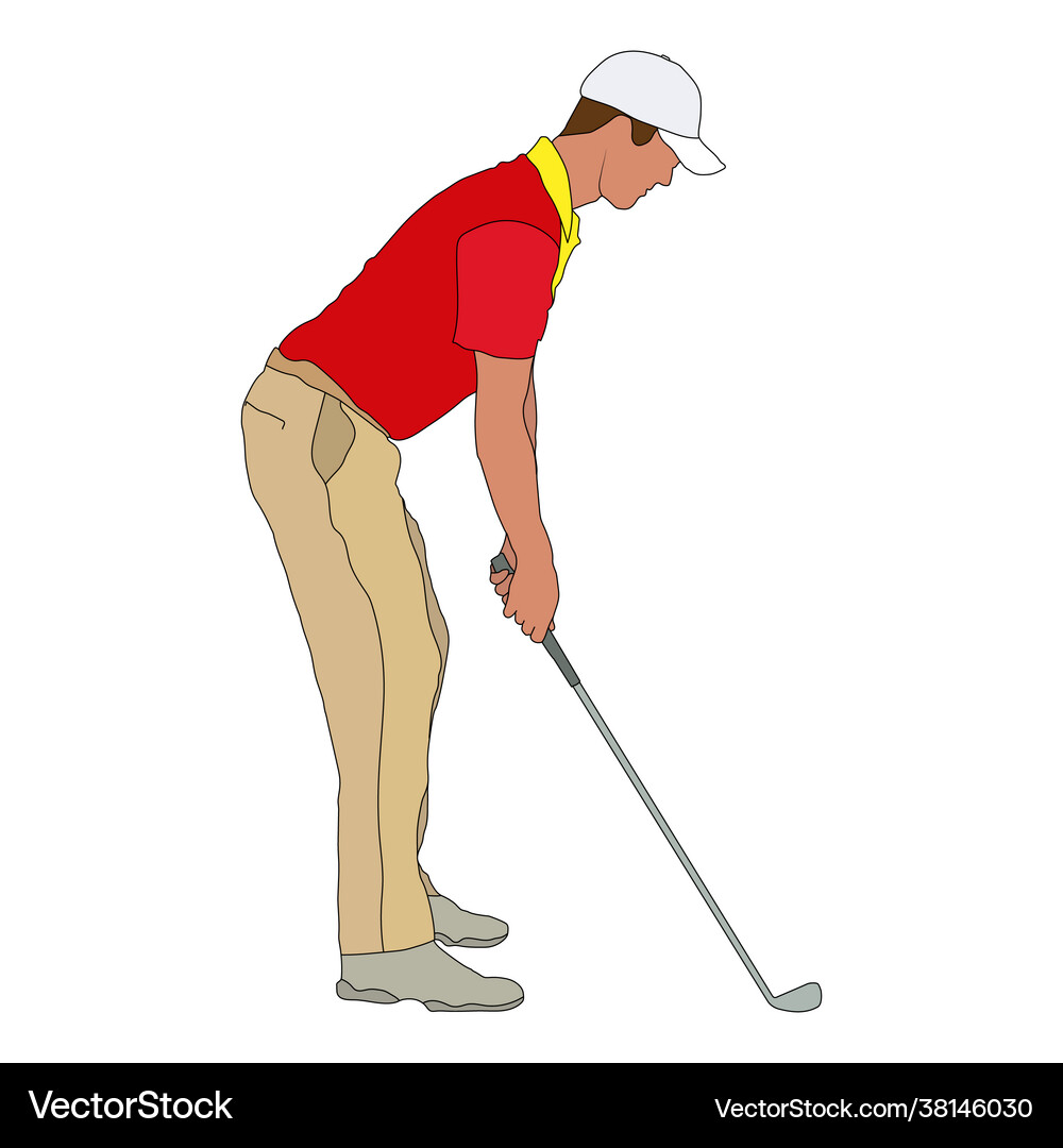 Golf colored silhouette a man golfer color Vector Image