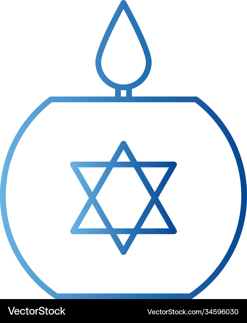 Jewish candle gradient style icon design Vector Image