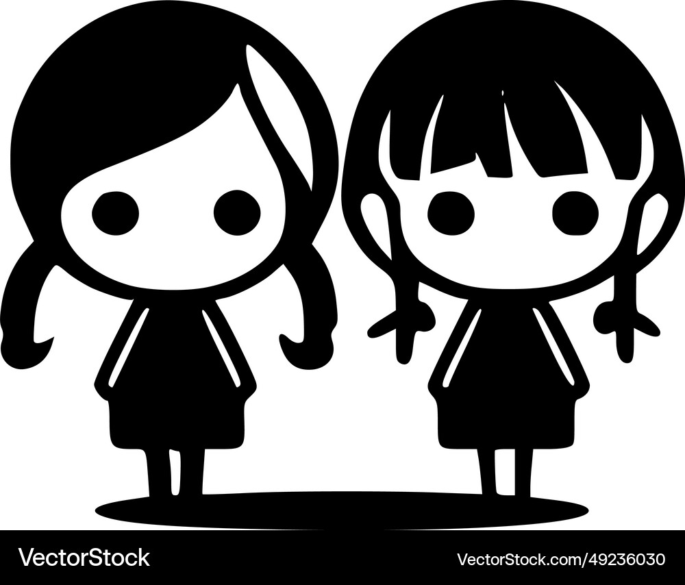 Kids - minimalist and flat logo Royalty Free Vector Image