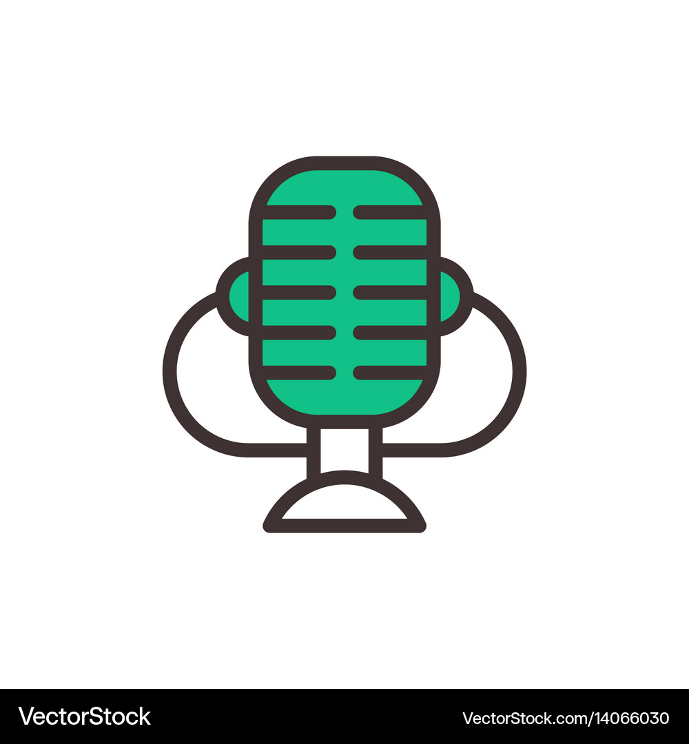 Microphone icon isolated interview music tv Vector Image
