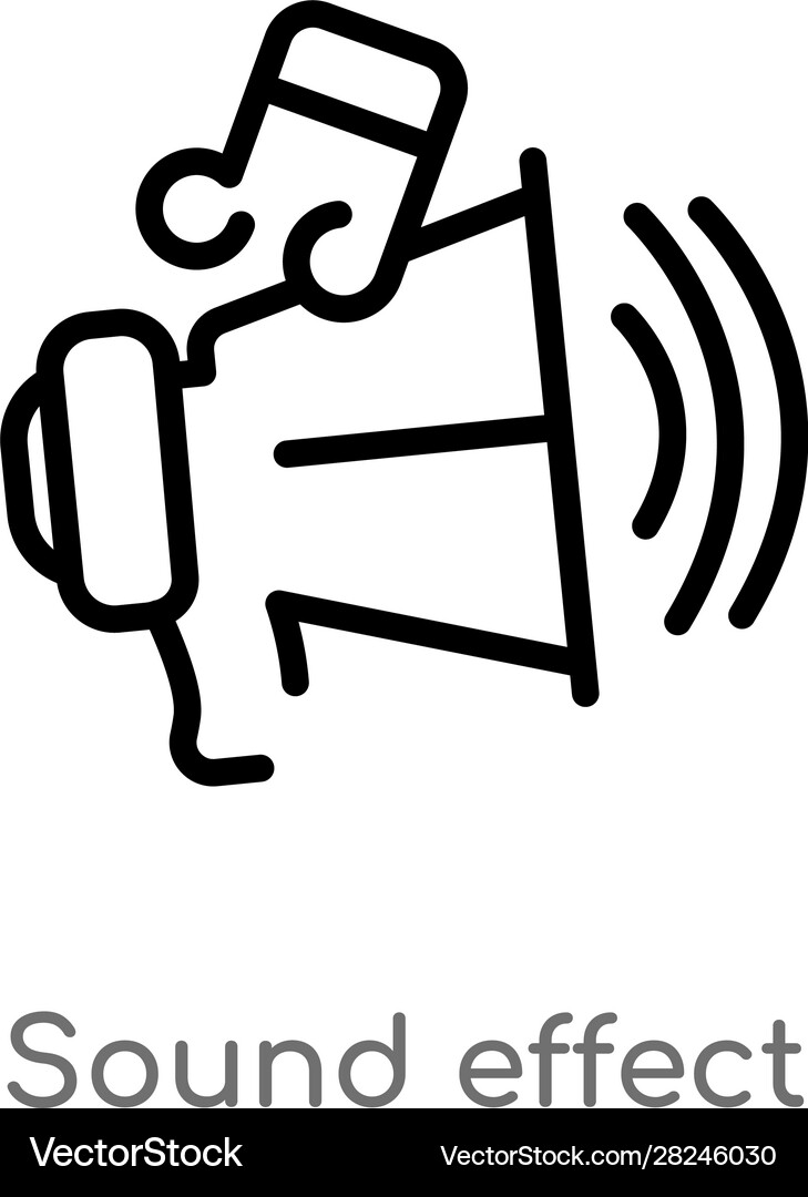Outline sound effect icon isolated black simple Vector Image