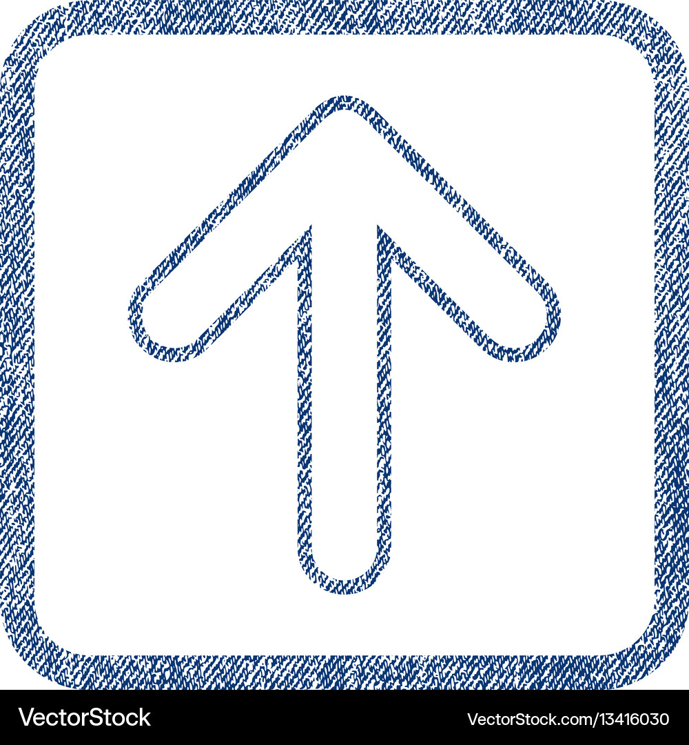 Rounded arrow up fabric textured icon Royalty Free Vector