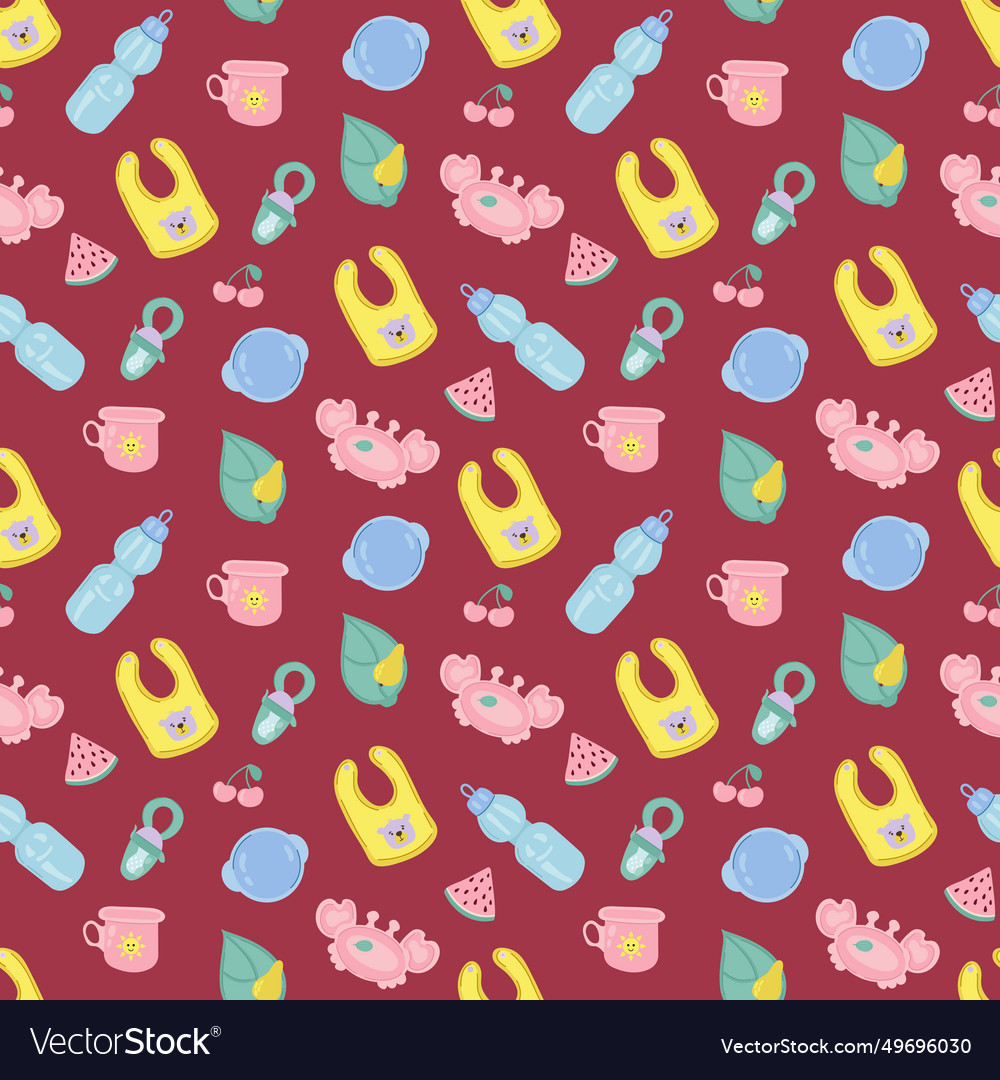 Seamless pattern with children dishes Royalty Free Vector Seamless pattern with children dishes Royalty Free Vector