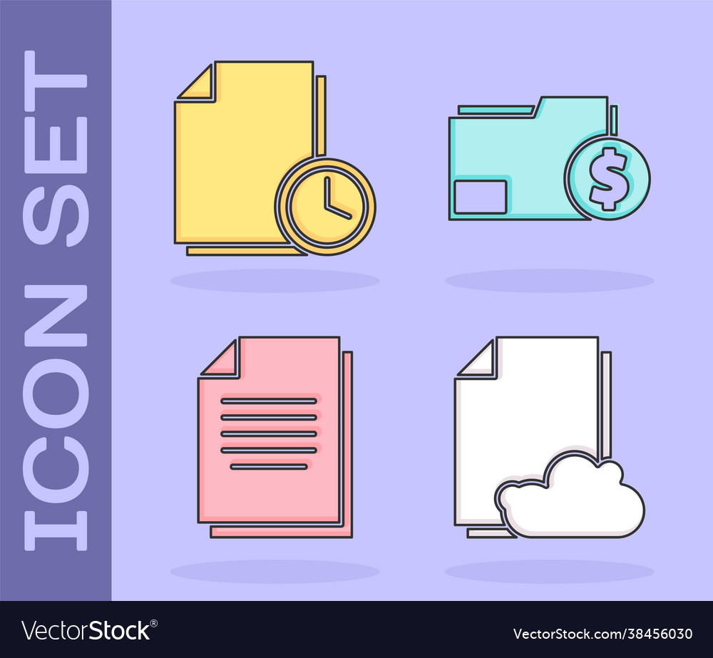 Set cloud storage text document document Vector Image Set cloud storage text document document Vector Image