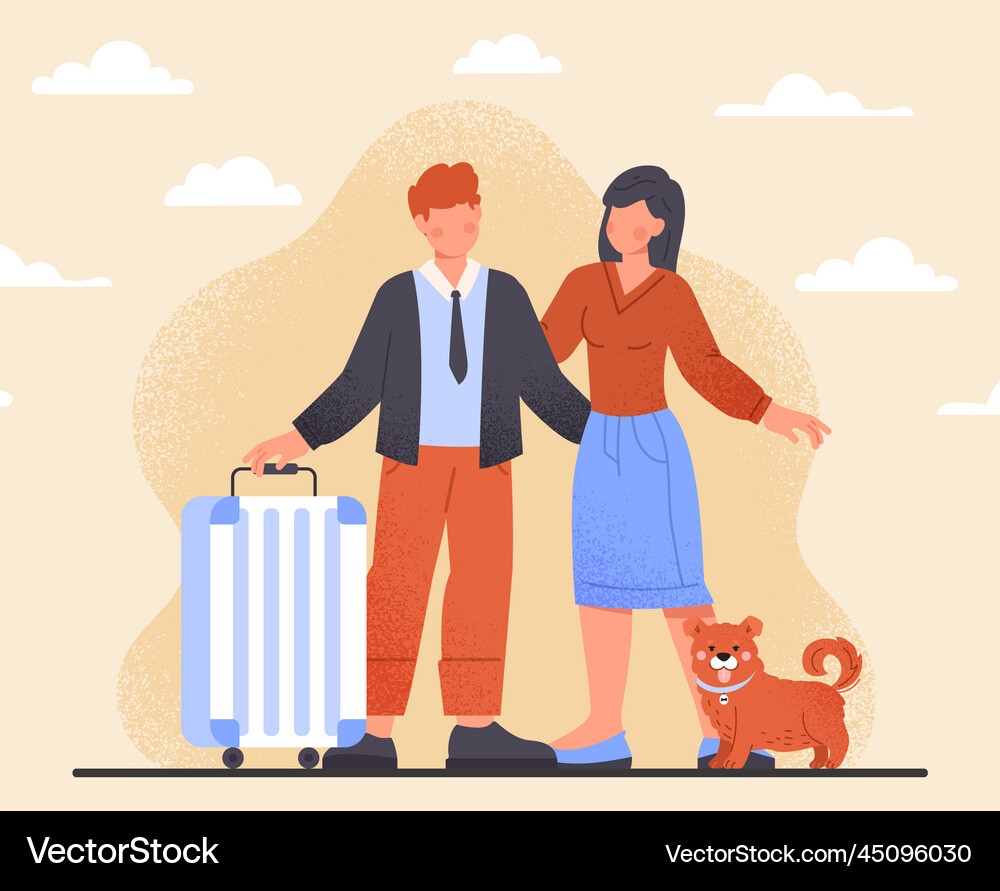 Traveling couple concept Royalty Free Vector Image