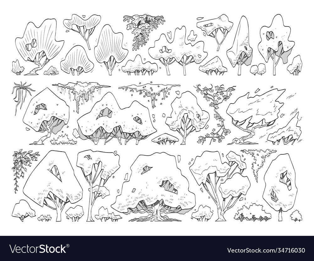 Tree-058 Royalty Free Vector Image - VectorStock