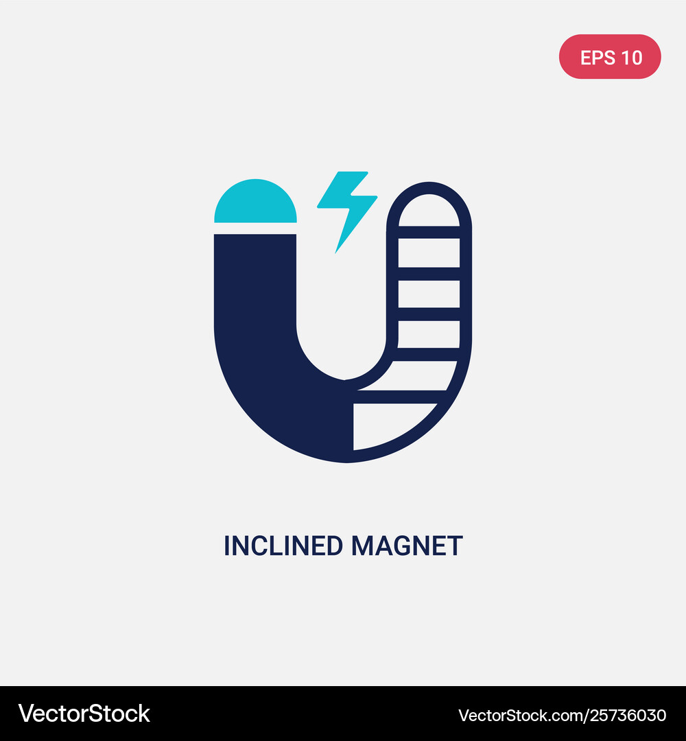 Two color inclined magnet icon from construction Vector Image