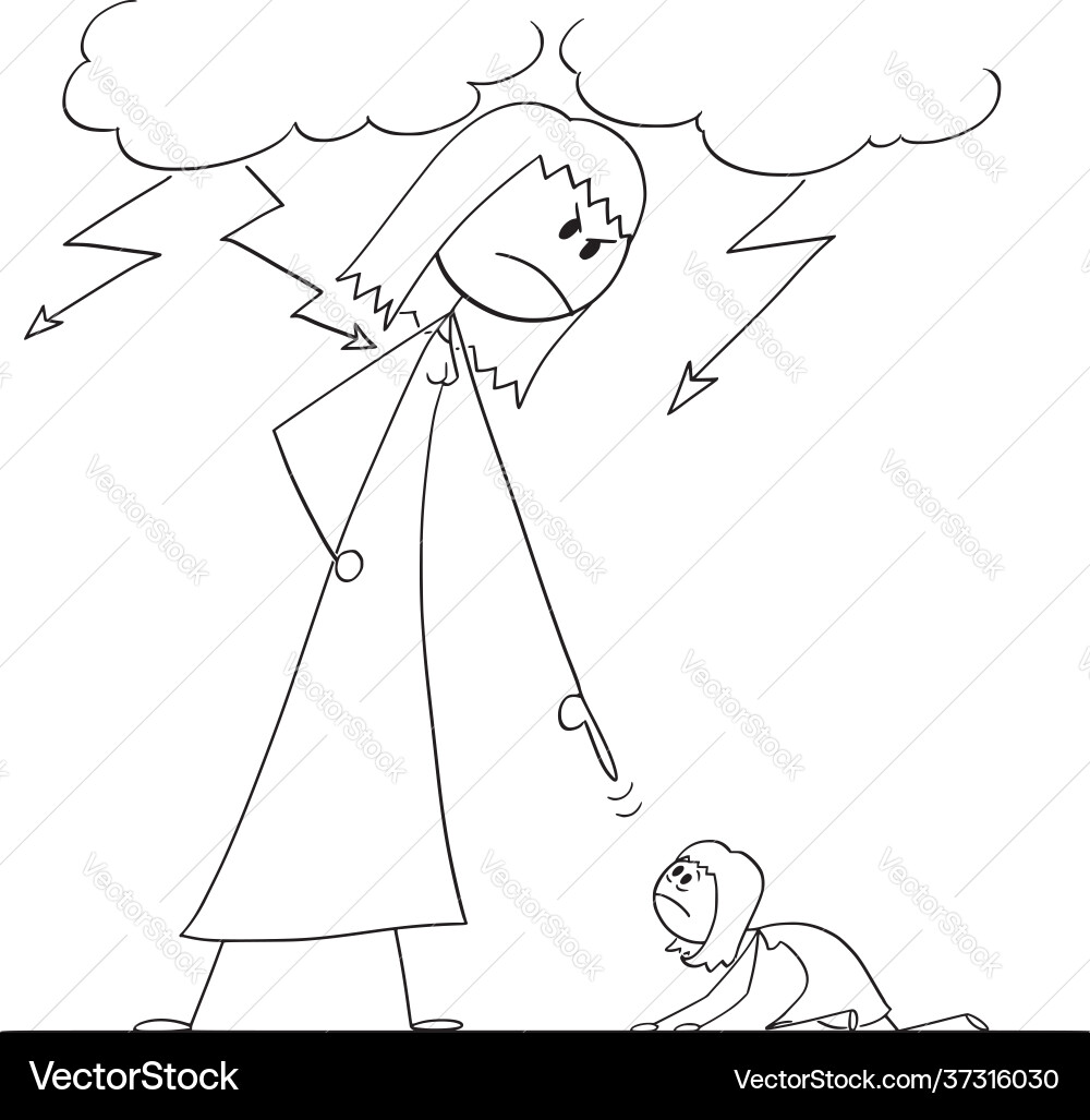 Woman oppressing another using his power Vector Image