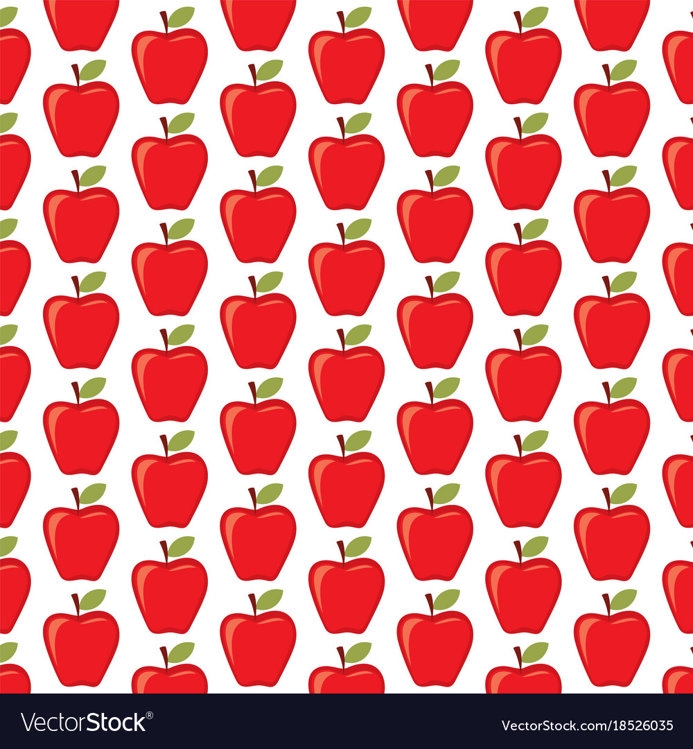 Background pattern with red apples Royalty Free Vector Image