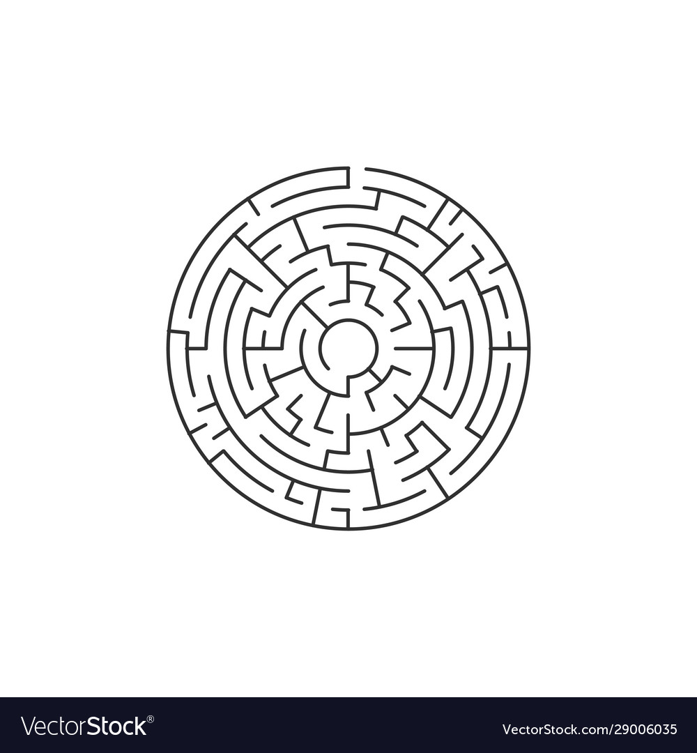 Circle maze isolated on white background Vector Image