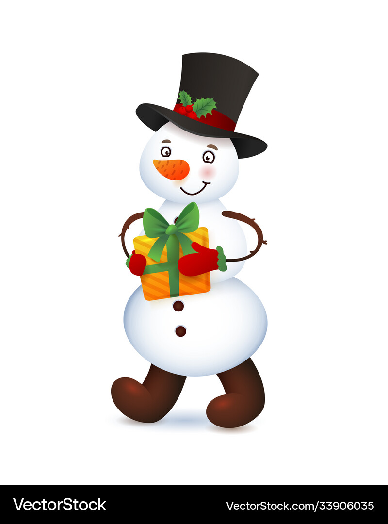 Cute snowman christmas Royalty Free Vector Image