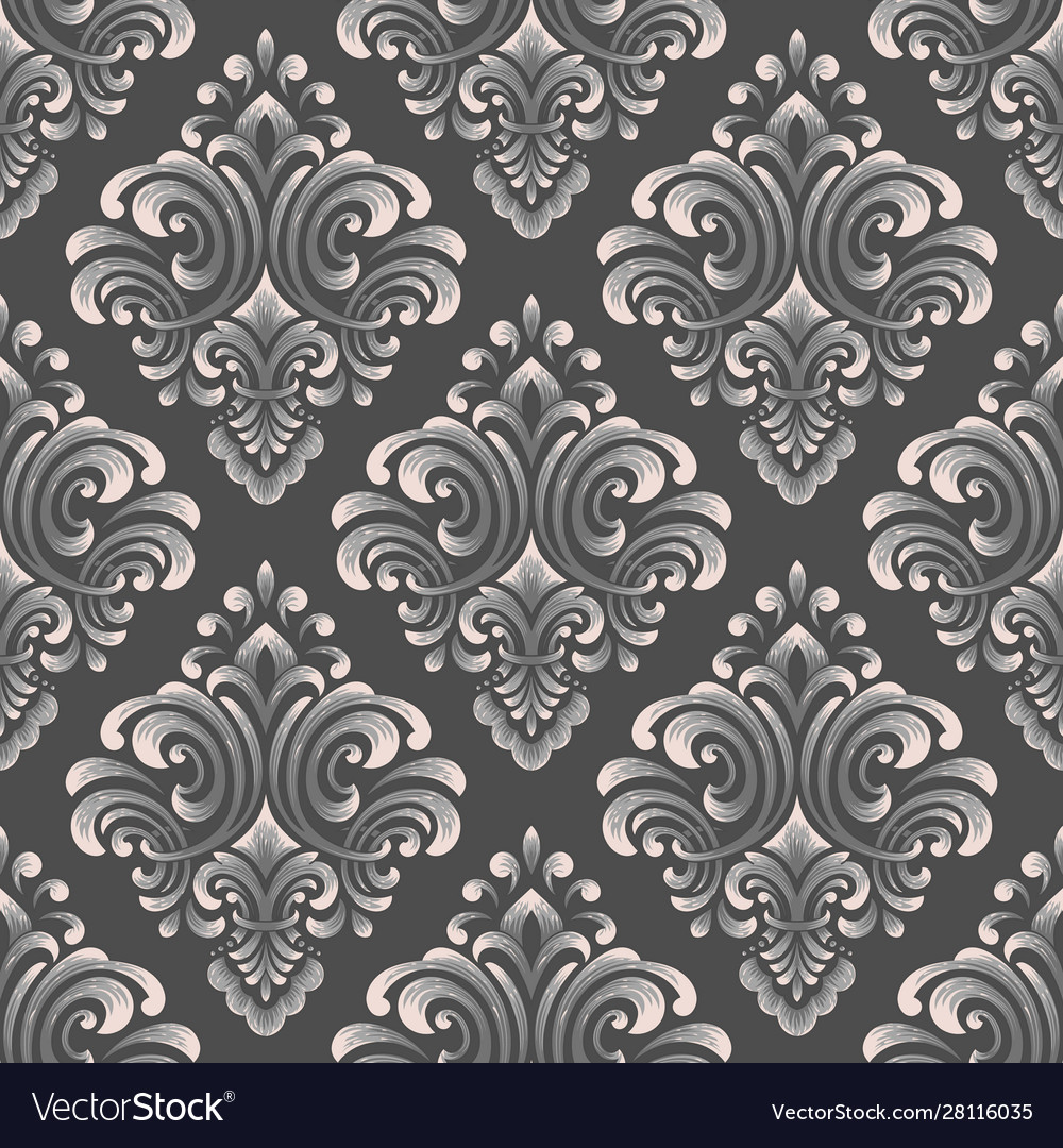 Damask seamless pattern background Royalty Free Vector Image