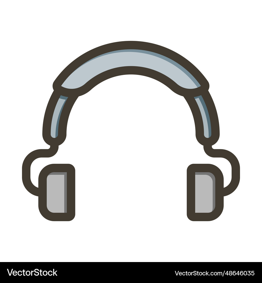 Headphone thick line filled colors for personal Vector Image