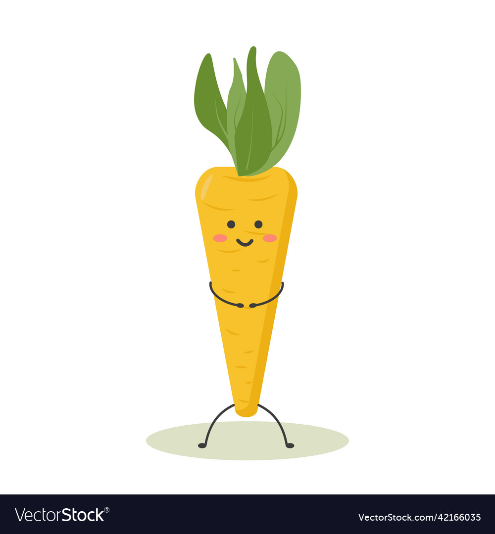 Healthy vegetables cute kawaii yellow juicy carrot