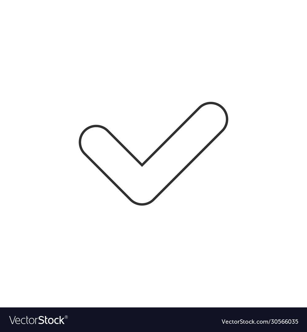 Linear check mark icon outline list button Vector Image