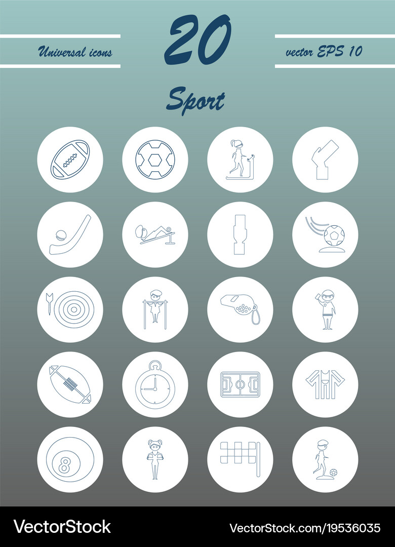 Minimalistic thin line sports sharp icons Vector Image