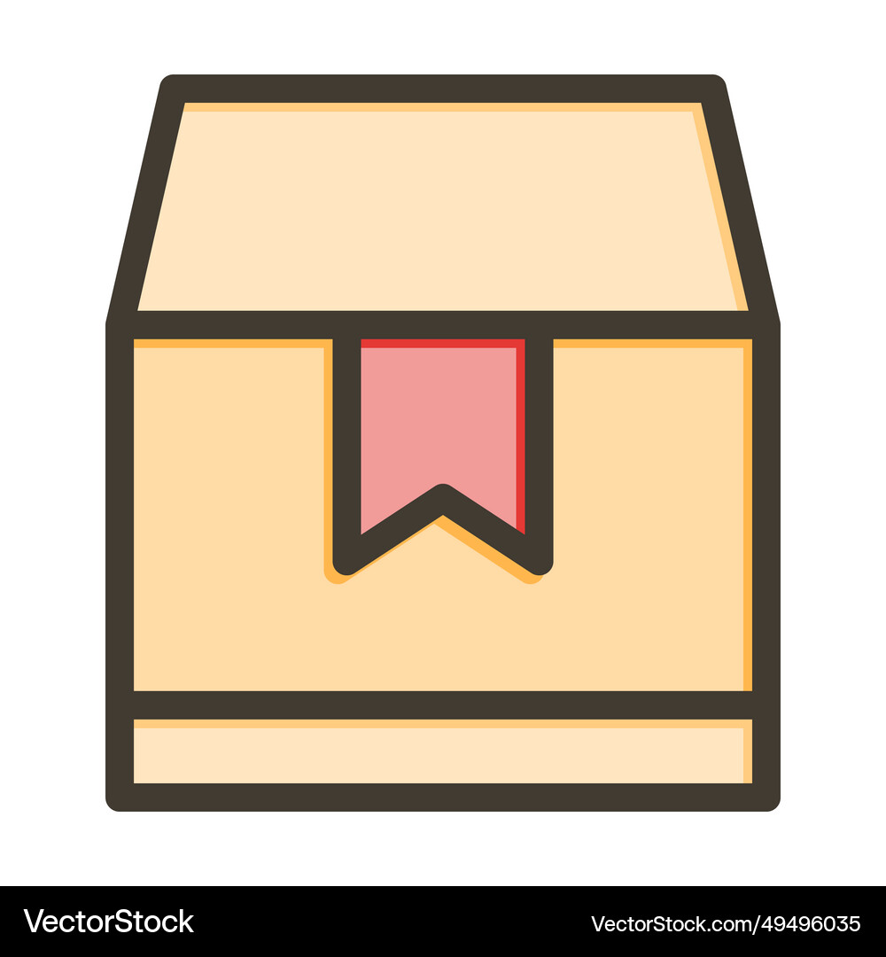 Packet thick line filled colors icon for personal Vector Image