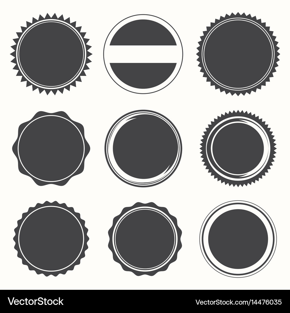 Round Stamp Collection Royalty Free Vector Image