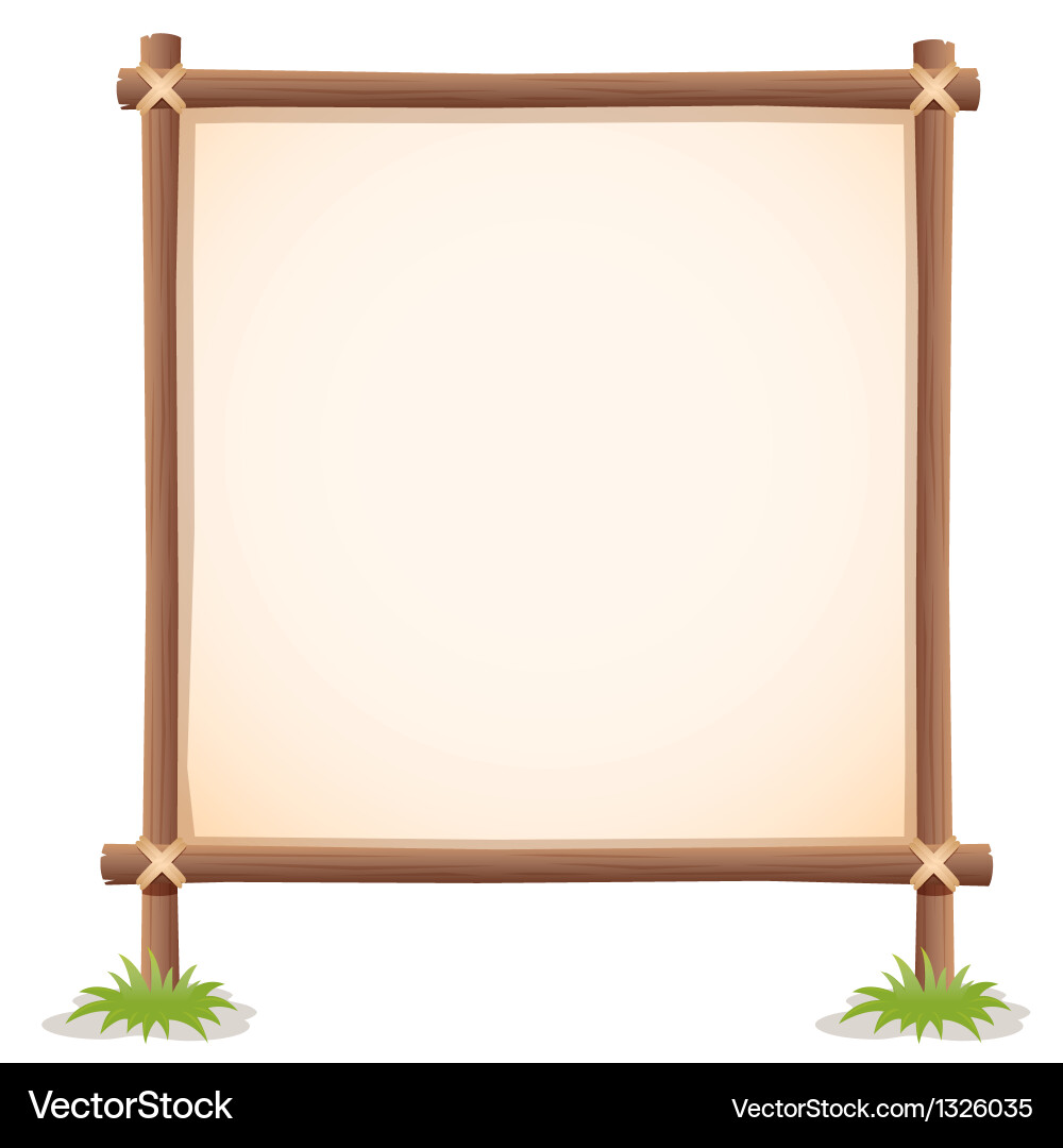 Wood sign white blank Royalty Free Vector Image
