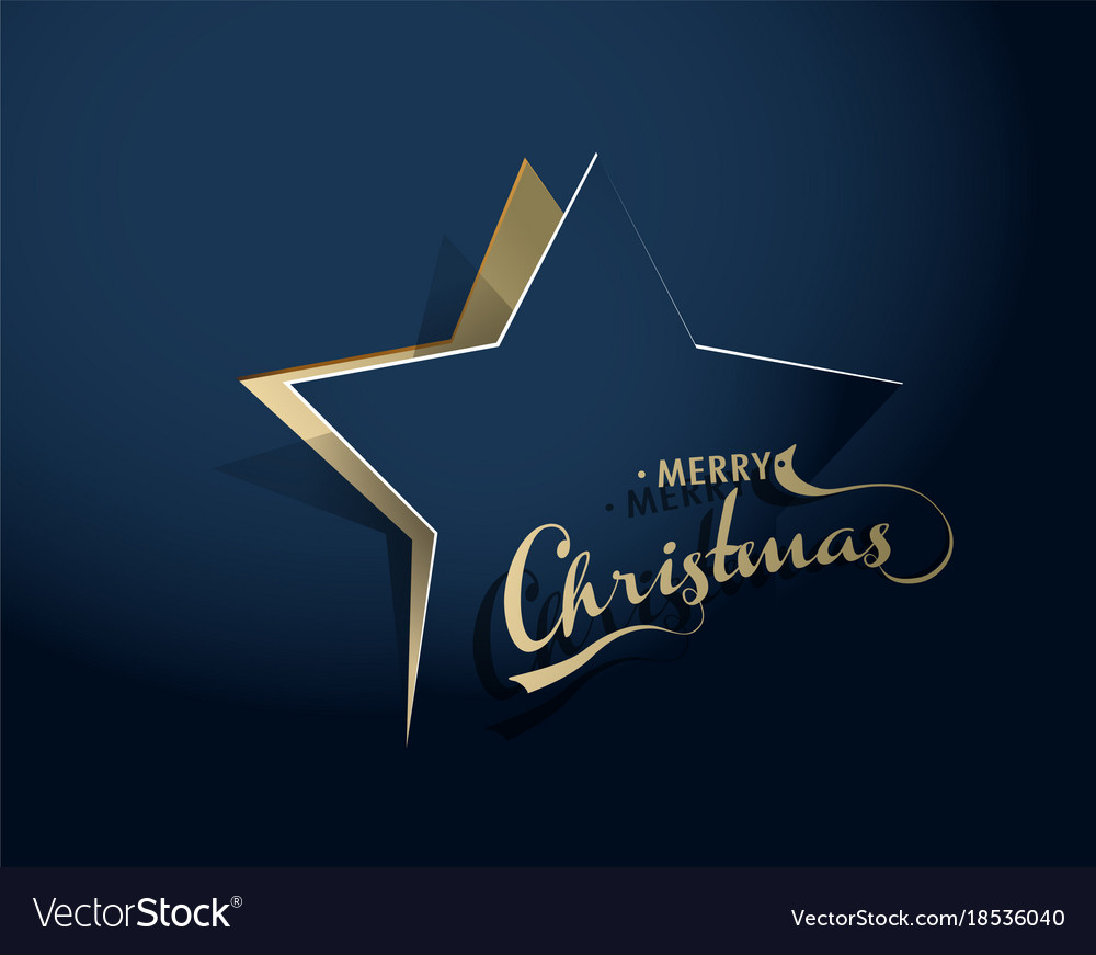 Abstract background with christmas star and merry Vector Image