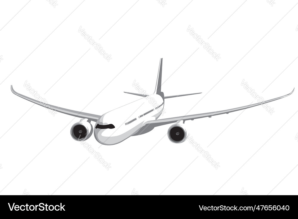 Airbus a330-900 in flight Royalty Free Vector Image