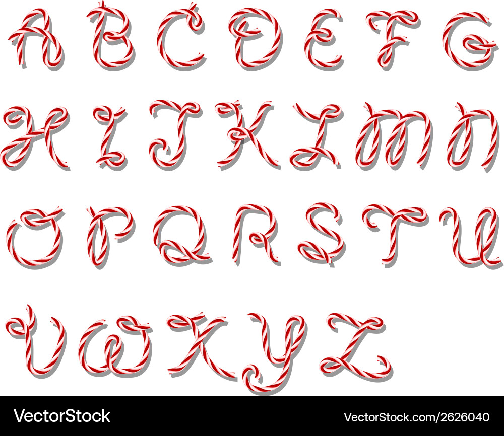 Alphabet in twine style Royalty Free Vector Image