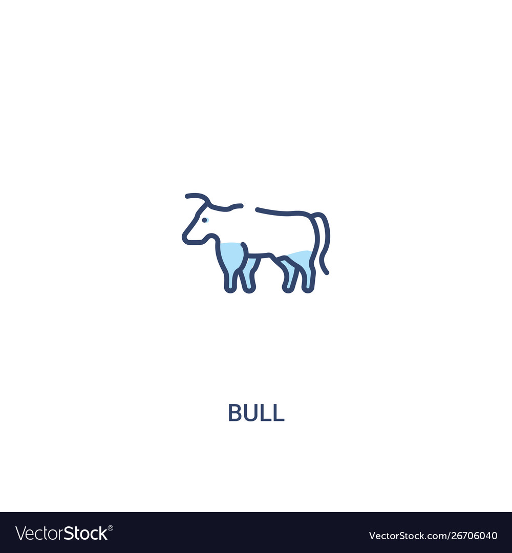Bull concept 2 colored icon simple line element Vector Image