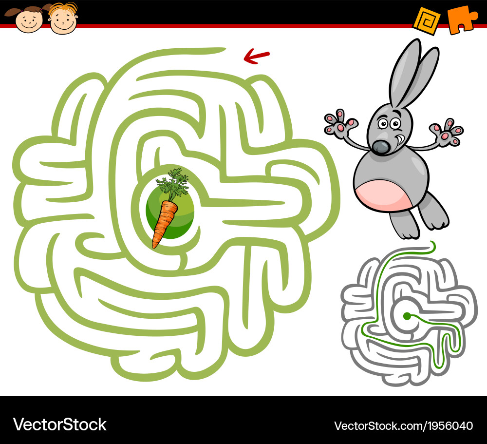 Cartoon maze or labyrinth game Royalty Free Vector Image