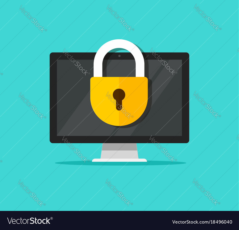 Computer security flat Royalty Free Vector Image